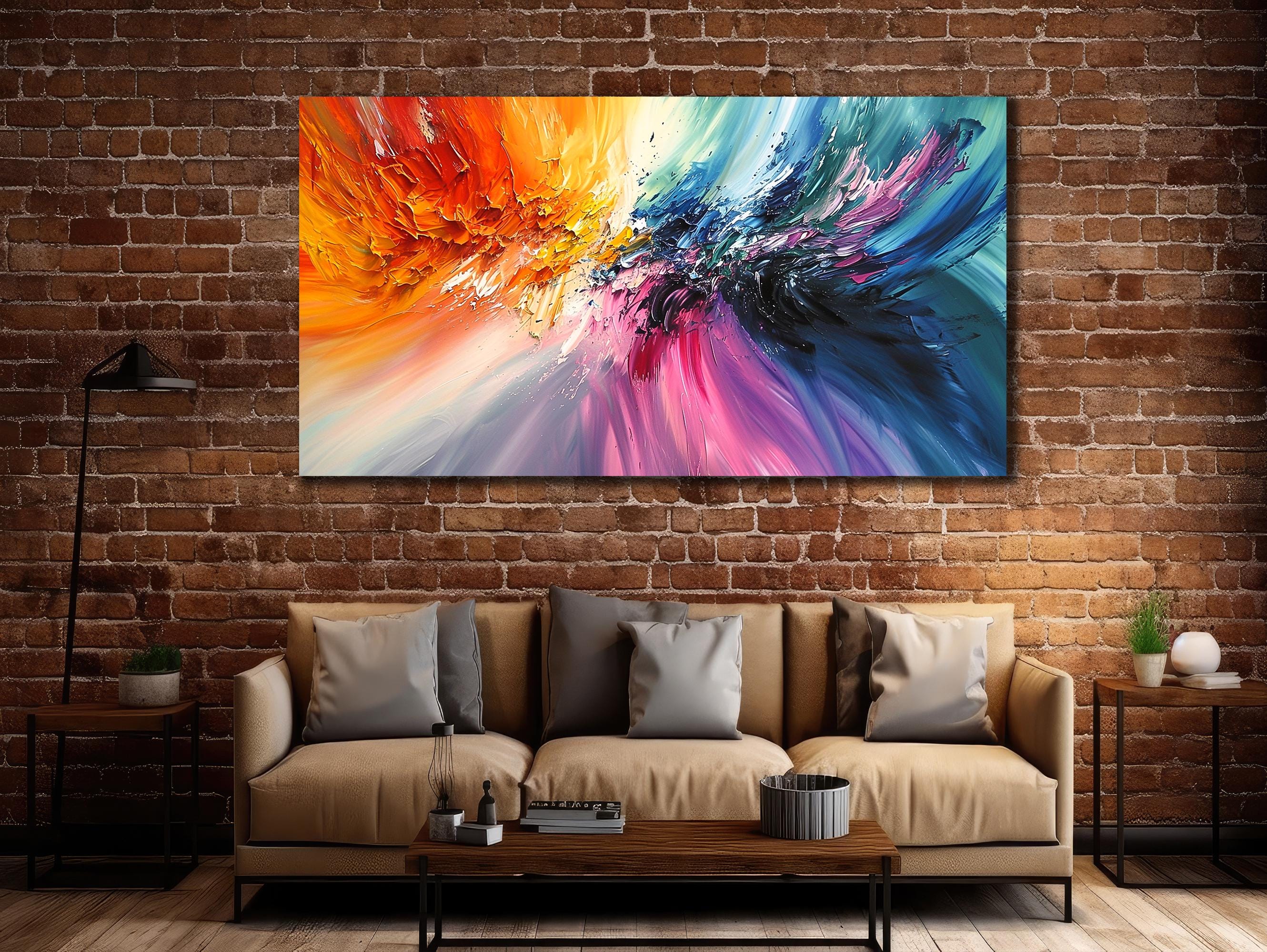 Colorful Wall Art, Rainbow Wall Art, Colorful Print, Abstract Painting ...