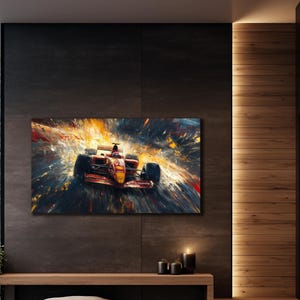 Formula 1 Printing Art, Race Car Wall Decor, Ferrari Canvas Print ...