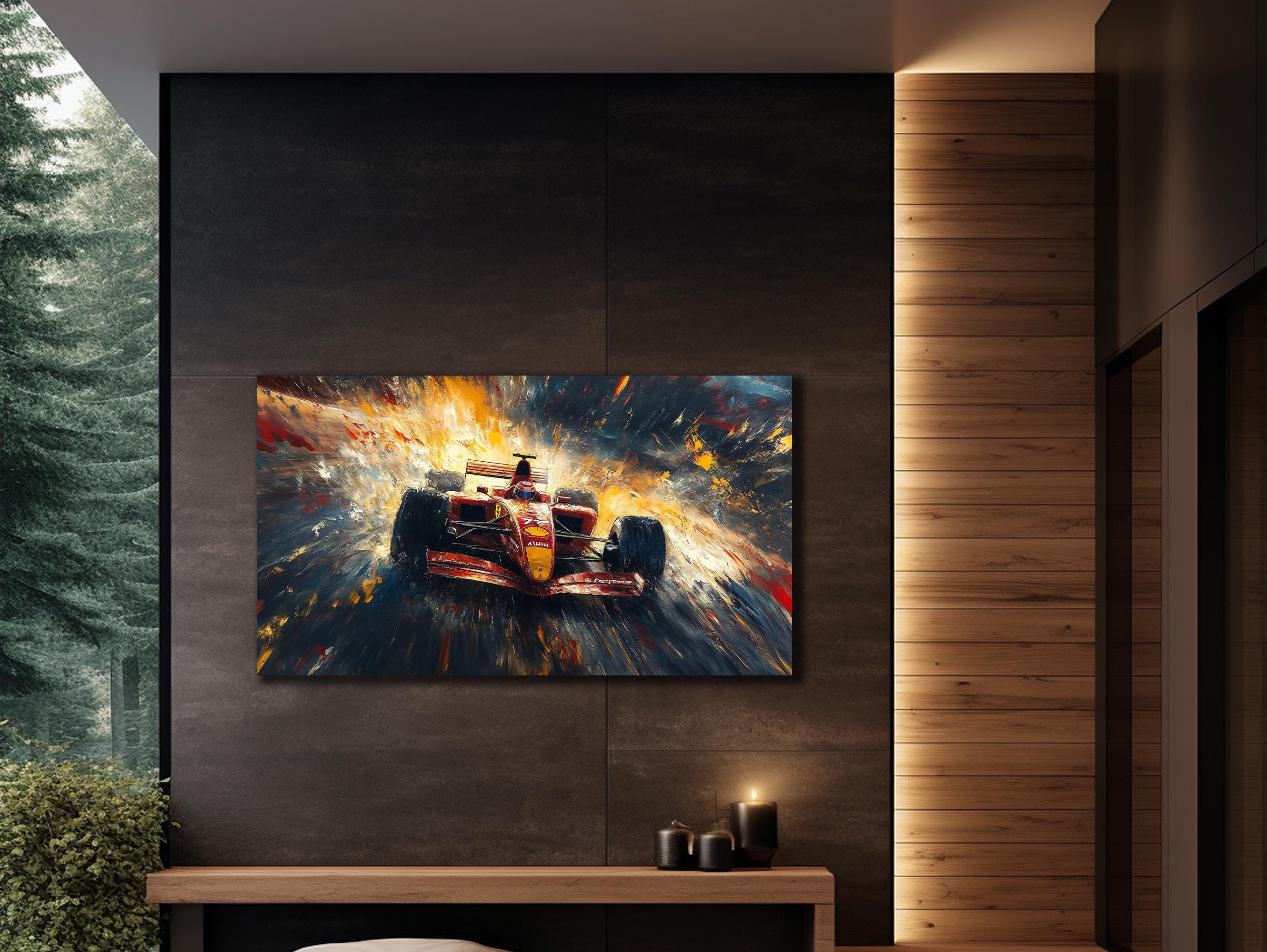 Formula 1 Printing Art, Race Car Wall Decor, Ferrari Canvas Print ...