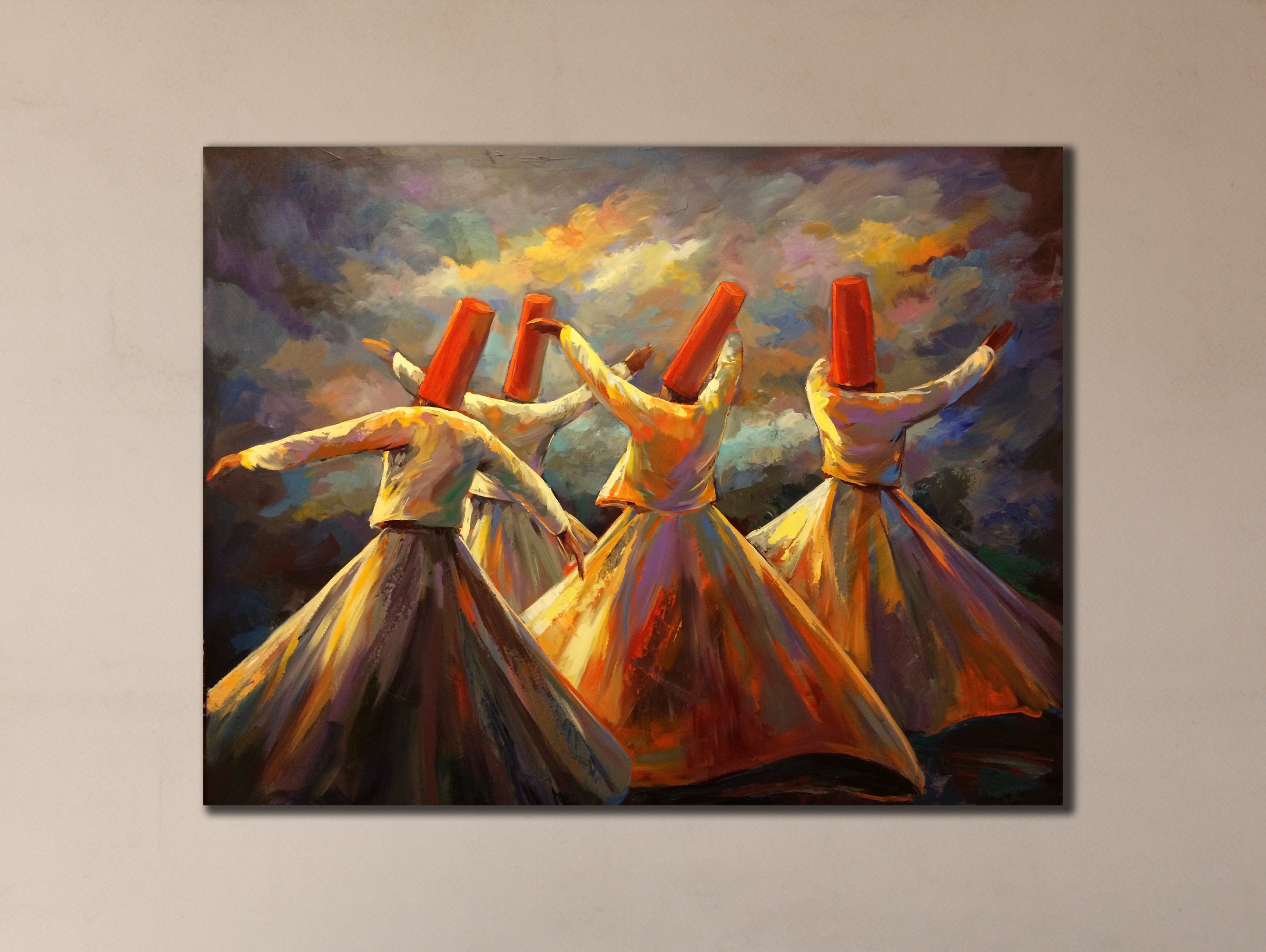 Whirling Dervish Poster, Mevlana's Whirling Dervish Painting, Canvas ...