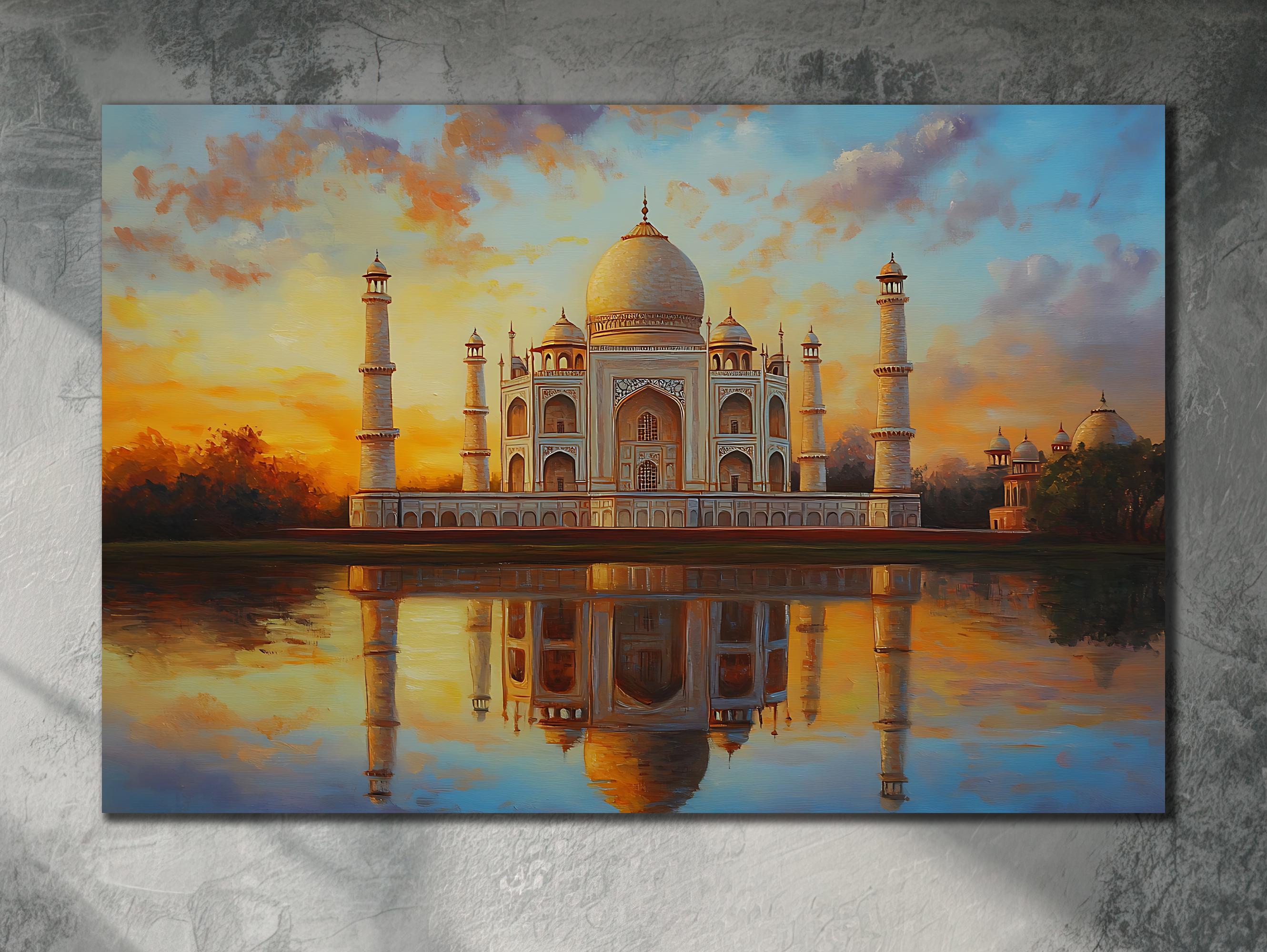 Taj Mahal Wall Art, Indian Architecture Wall Decor, Home & Office ...