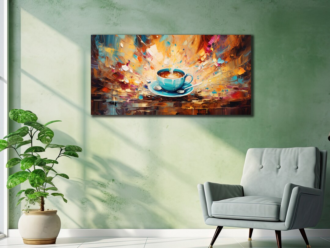 Coffee Shop Wall Art, Coffee Art Print, Colorful Coffee Canvas Art ...
