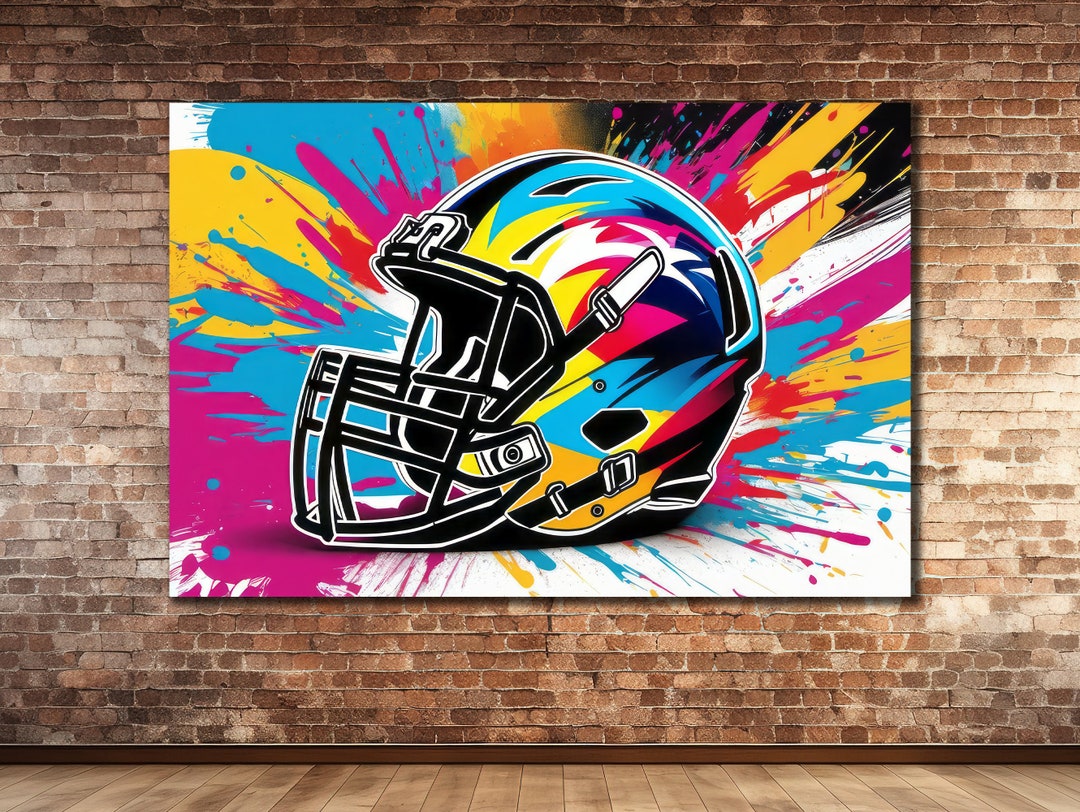 American Football Graffiti Helmet, Graffiti Helmet Canvas Print, Color ...