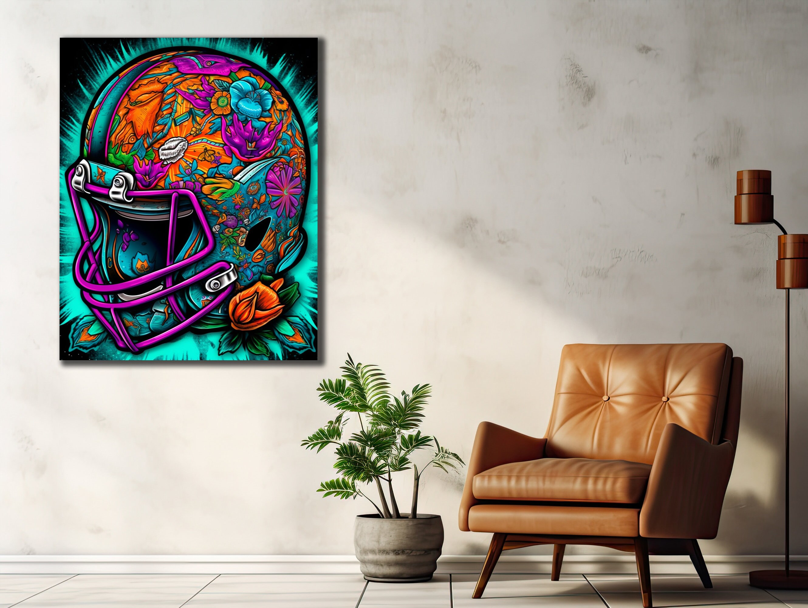 American Football Graffiti Helmet Graffiti Helmet Canvas - Etsy