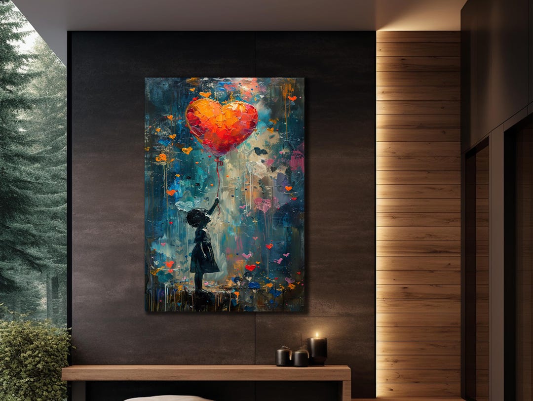 Banksy Child With Heart Balloon Canvas Art Print - Etsy