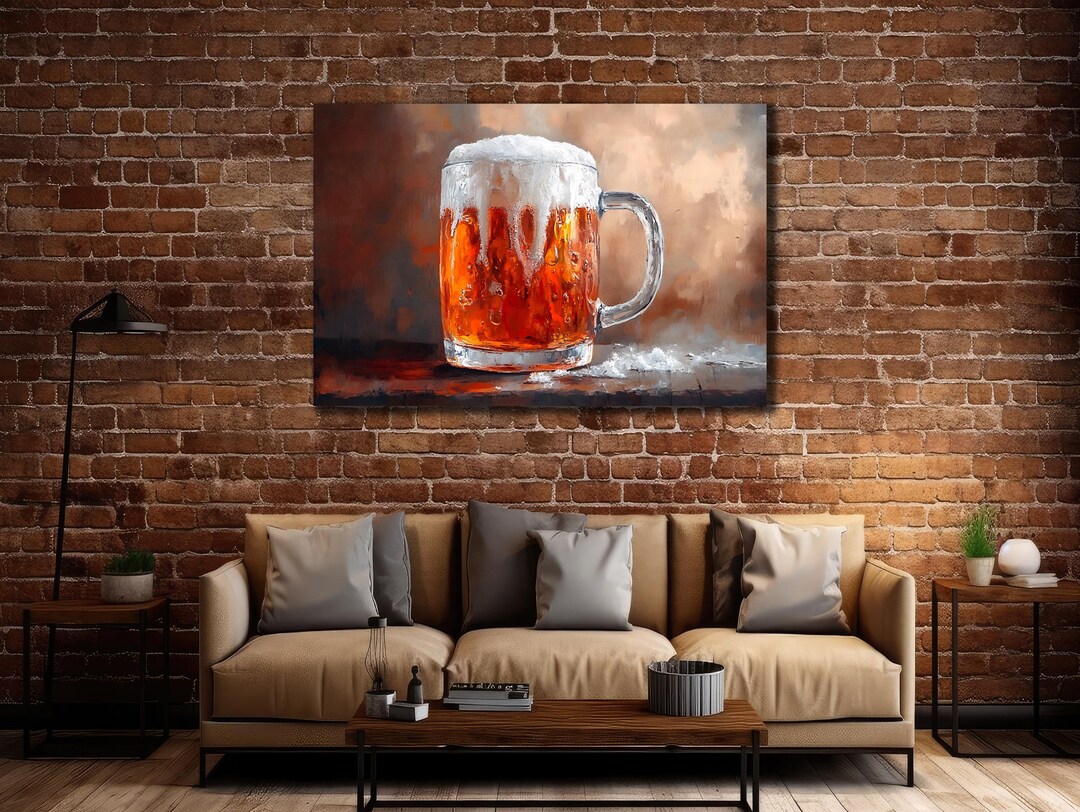 Beer Canvas Wall Art, Beer Glasses Canvas Print, Restaurant Wall Decor ...