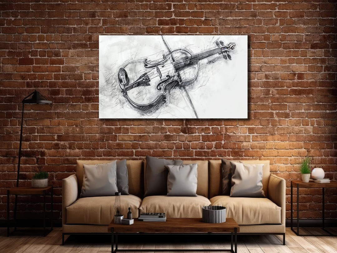 Black and White Violin Canvas Art: Graffiti Style, Musician Gift - Etsy