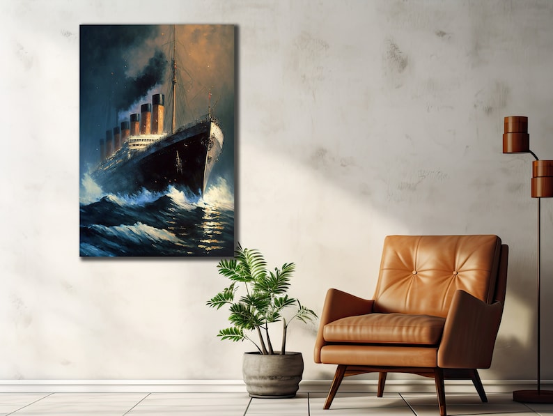Titanic Canvas Print, Sea Wall Decor, Titanic Shipwall Art, Modern ...