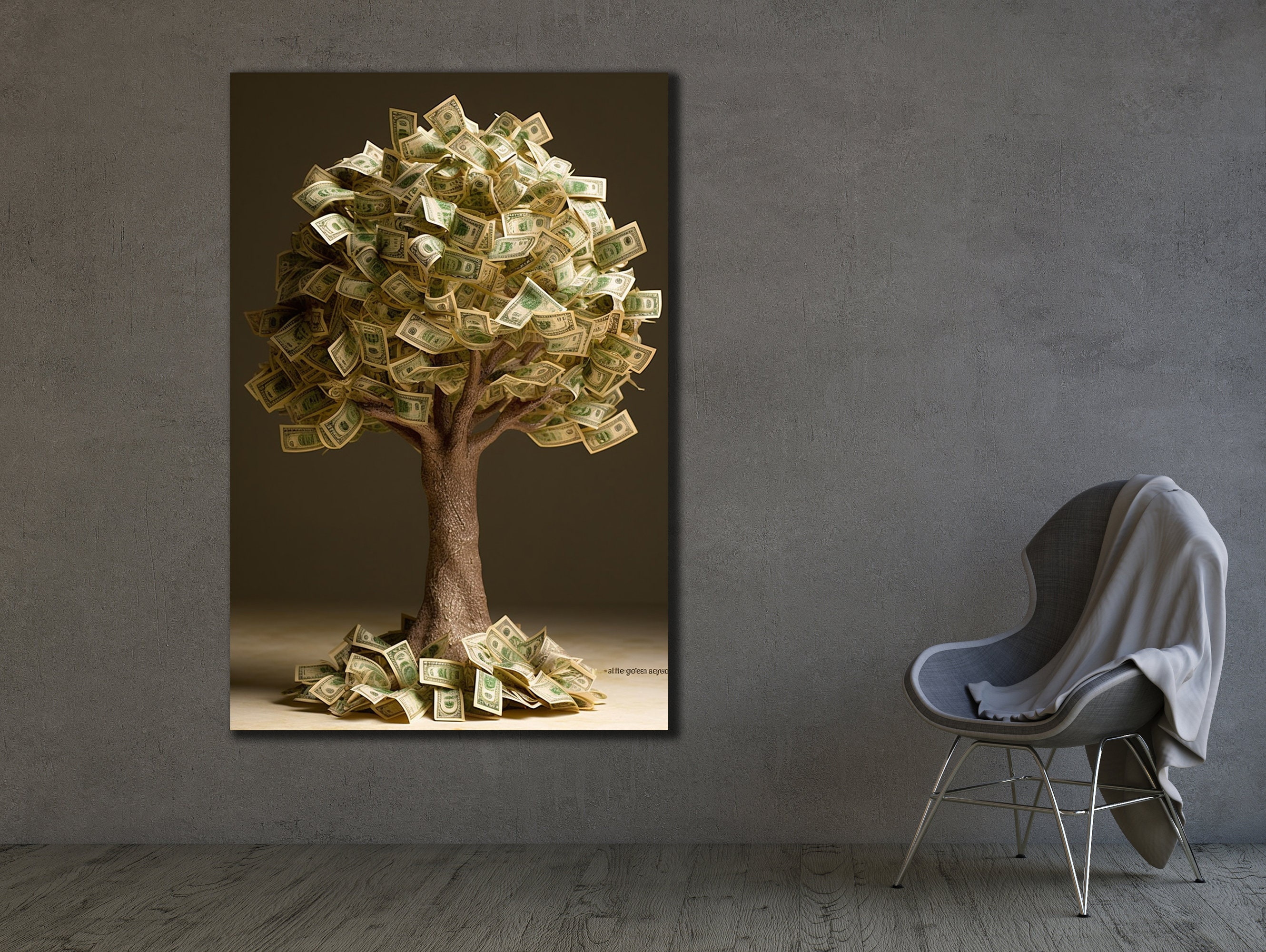 Money Tree Wall Art, Money Tree Canvas, Money Tree Print Gift, Money ...