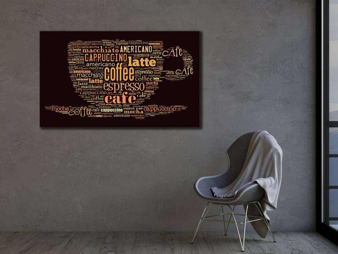 Coffee Shop Wall Art, Coffee Art Print, Colorful Coffee Canvas Art ...