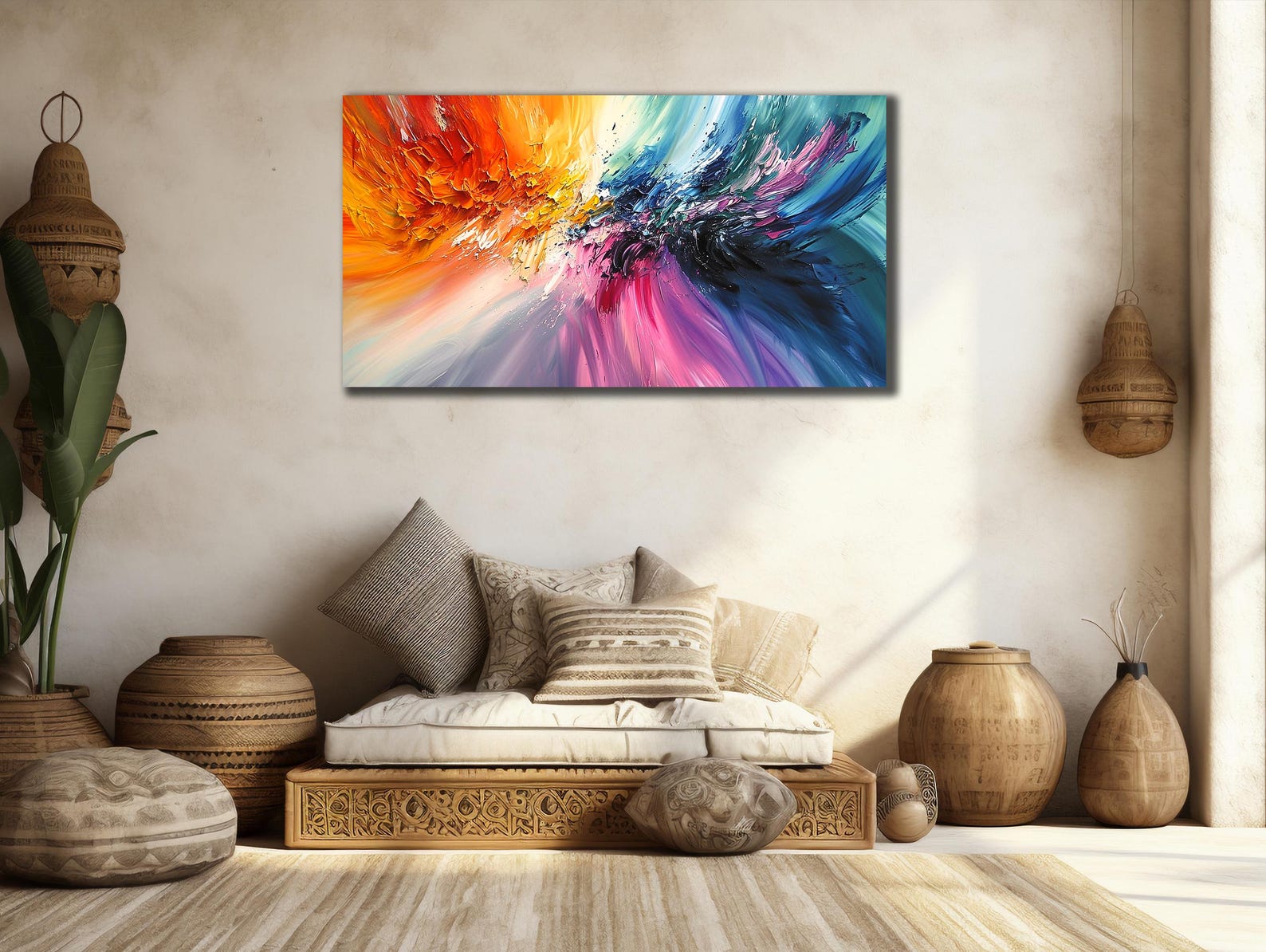 Colorful Wall Art, Rainbow Wall Art, Colorful Print, Abstract Painting ...