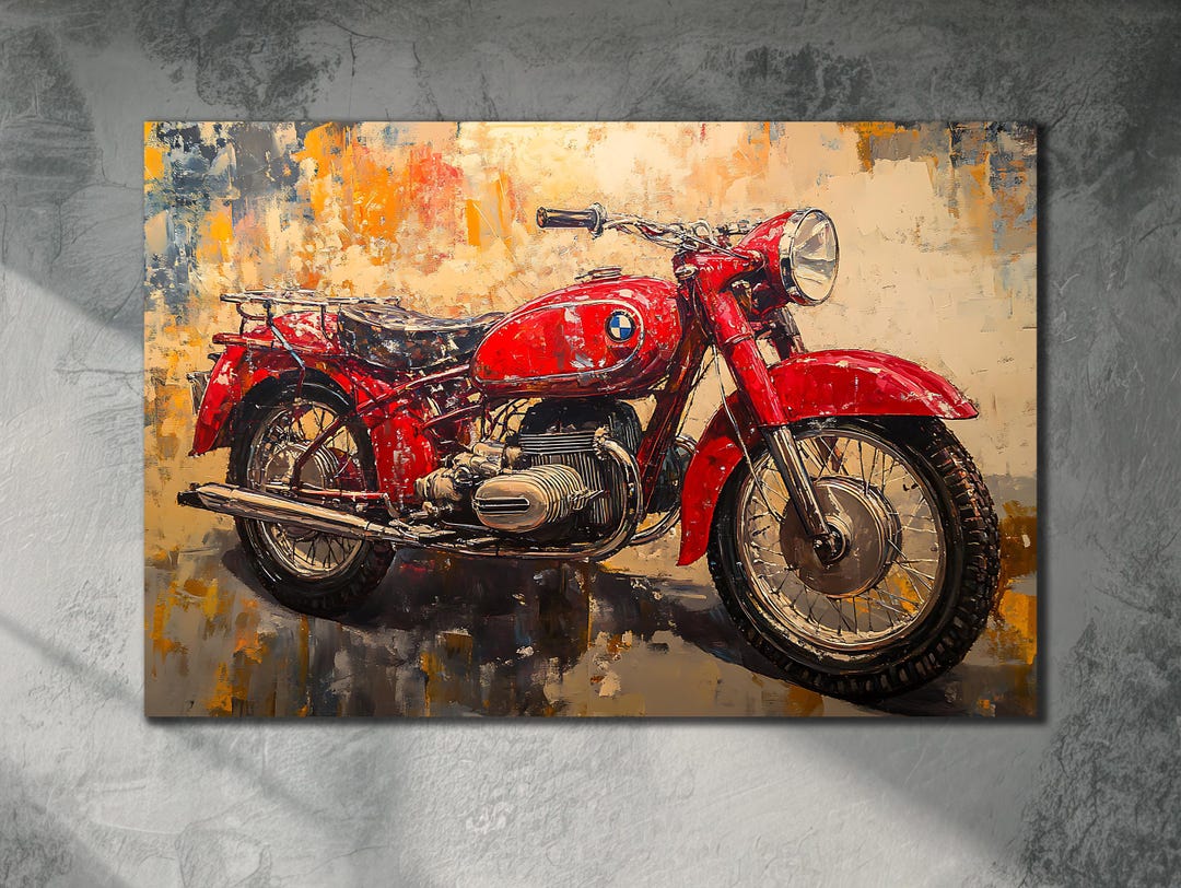 Motorcycle Canvas Wall Art, Motorcycle Racer Graffitti Print, Racer ...