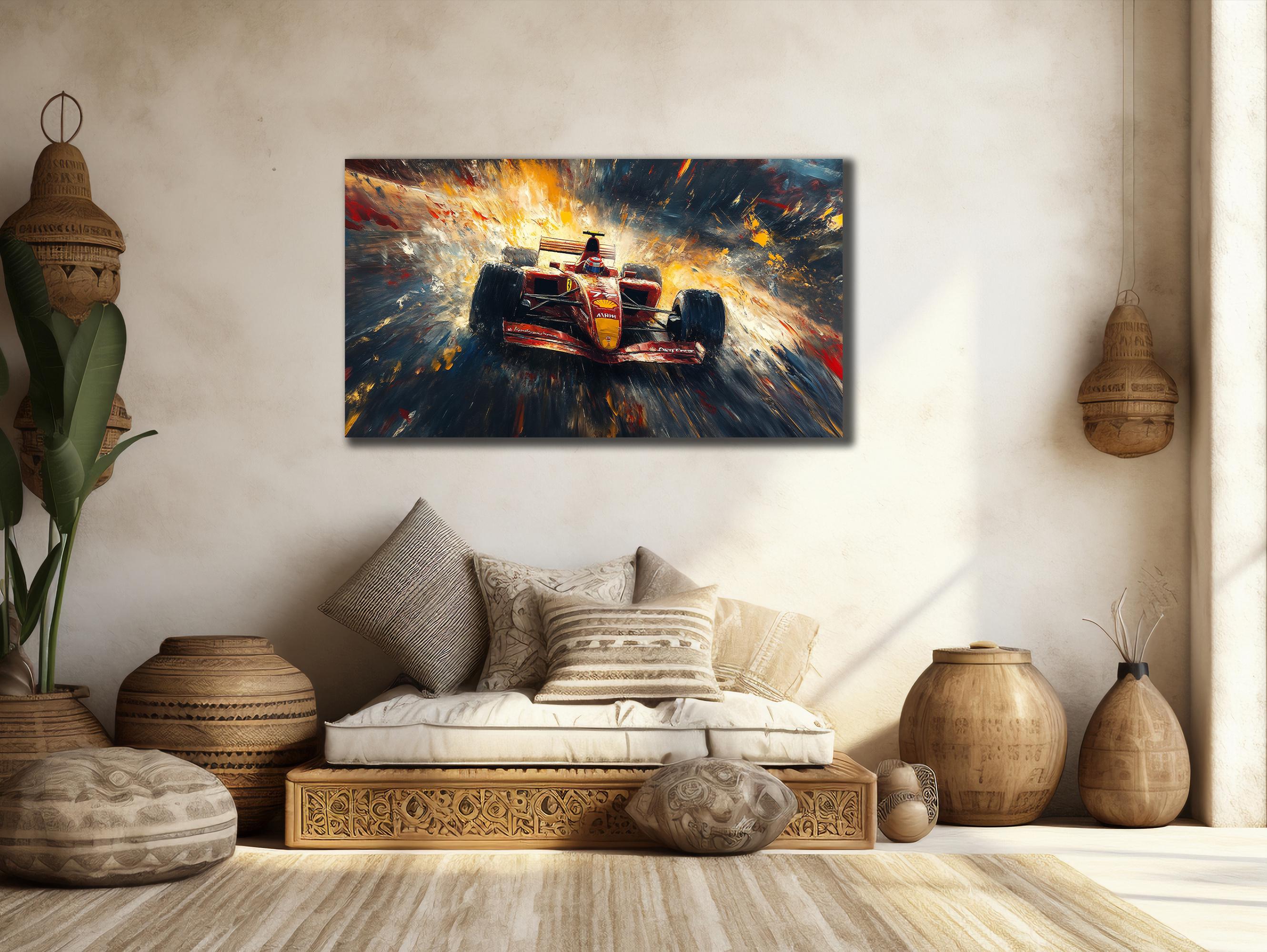 Formula 1 Printing Art, Race Car Wall Decor, Ferrari Canvas Print ...