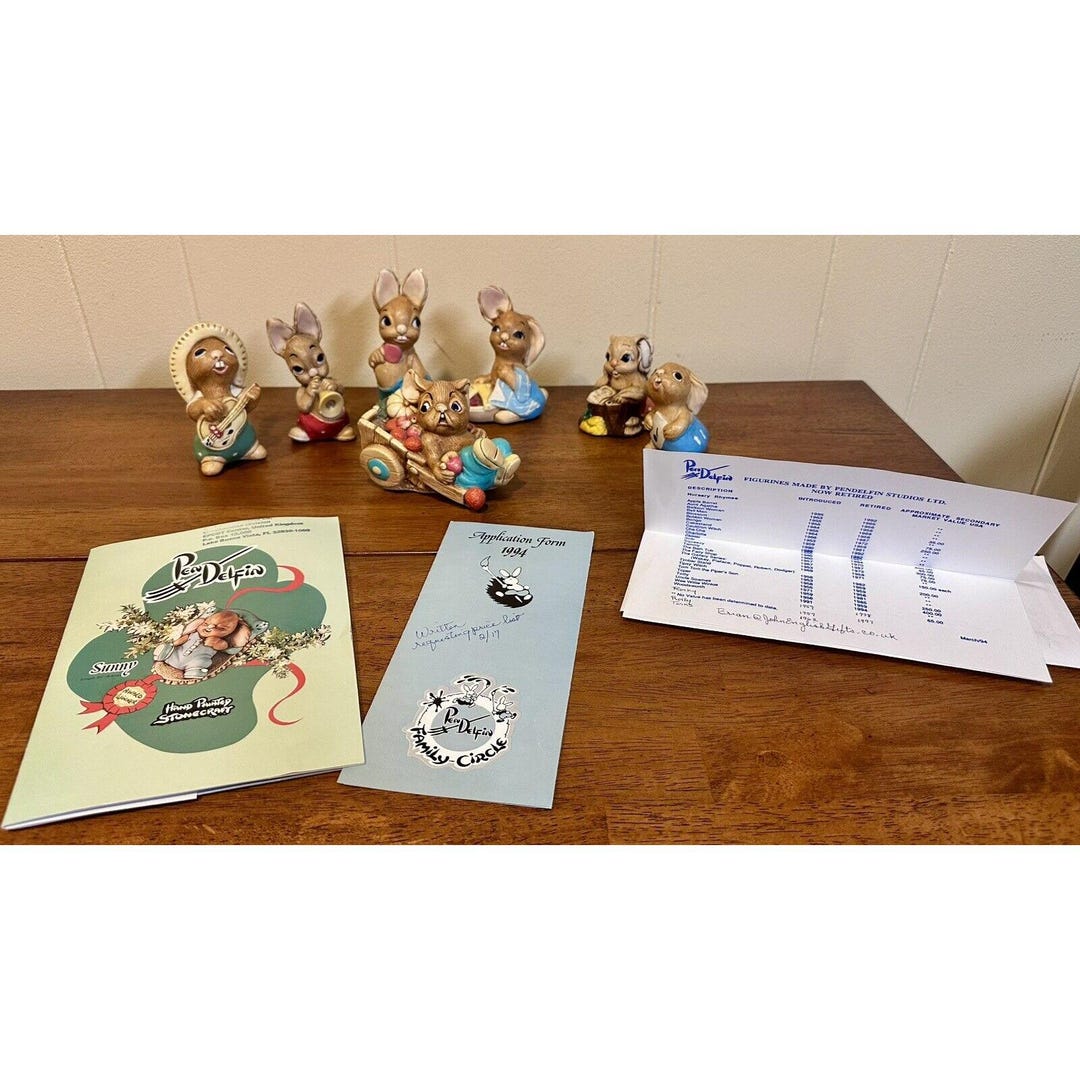 Pendelfin Rabbit Collectible Set Figurine England Hand Painted Vintage ...