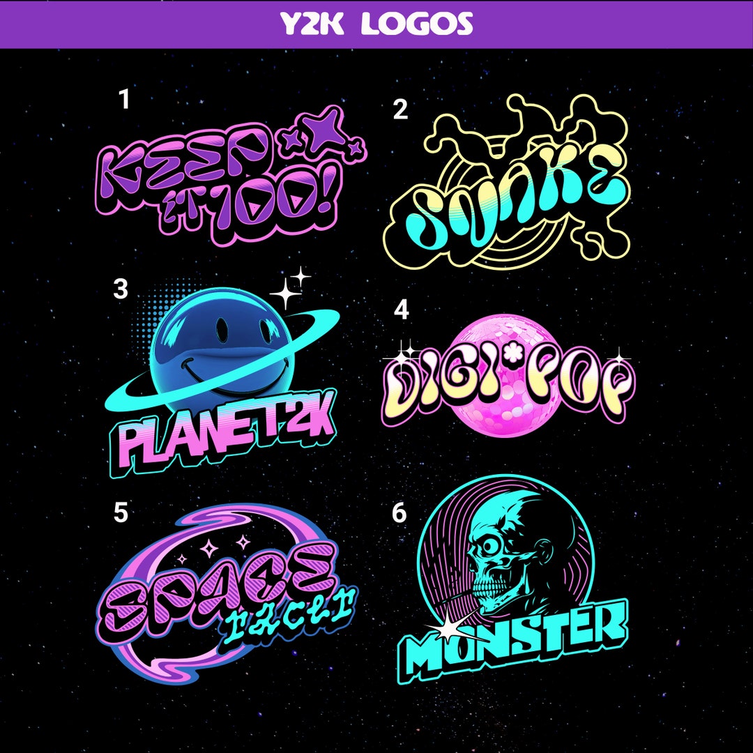 Custom Digital Y2K Logo, Y2K Streetwear Logos, 2000s - Etsy