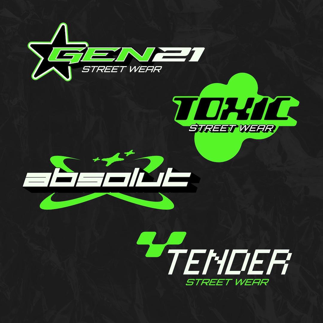 Custom Digital Y2K Logo, Neon Green Y2k, Y2k Streetwear, 2000s - Etsy