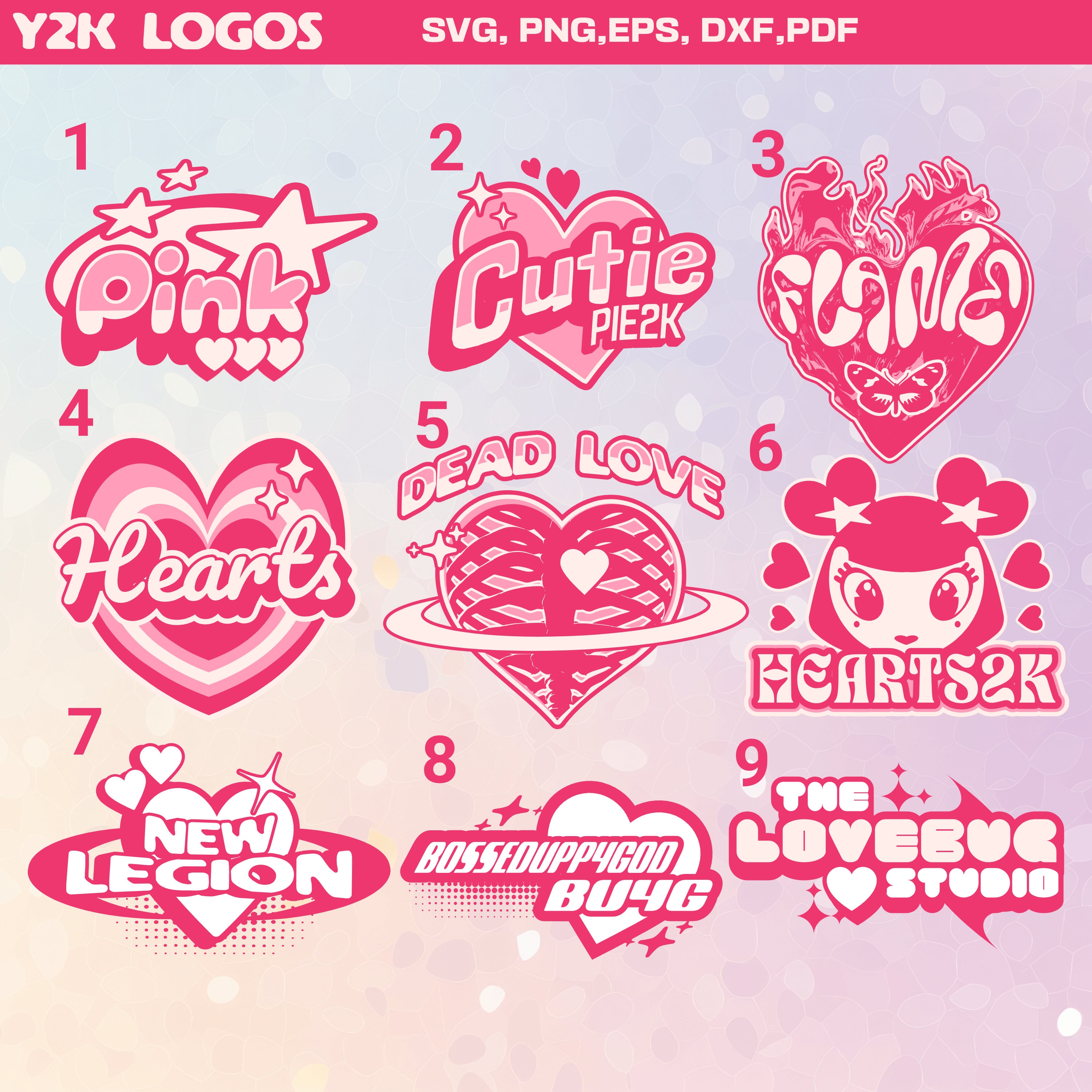 Custom Digital Y2K Logo - Etsy