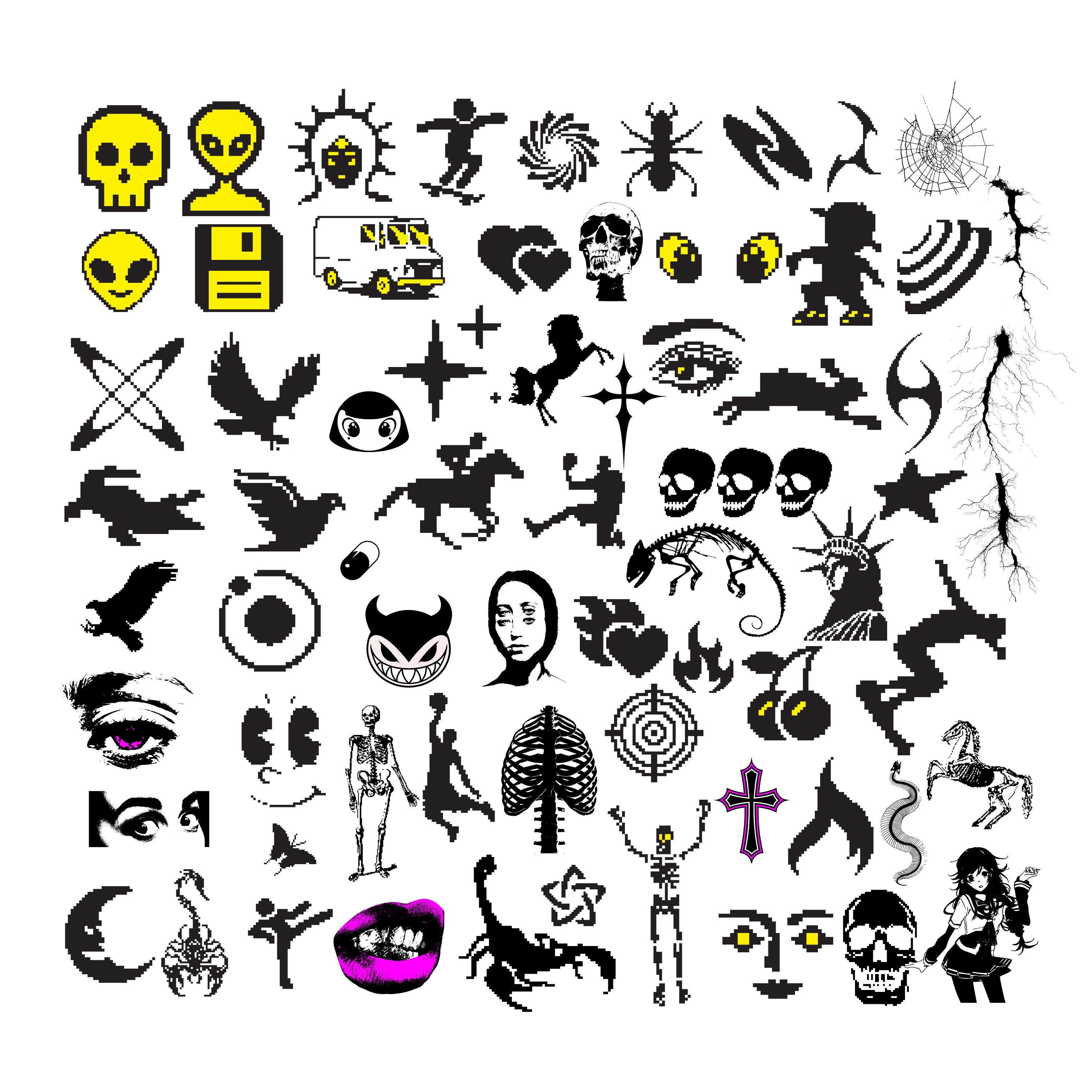 Y2k Style Bundle, Y2k Pixel Art, +70 Svg,ai,eps,pdf File - Etsy