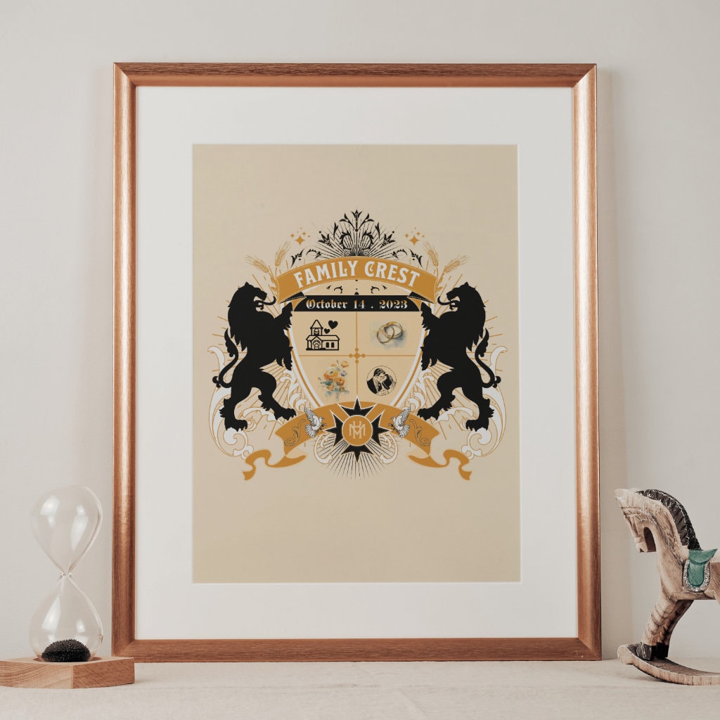 Family Crest Plaque, Wedding Family Crest, Coats of Arms, Wall Hanging ...