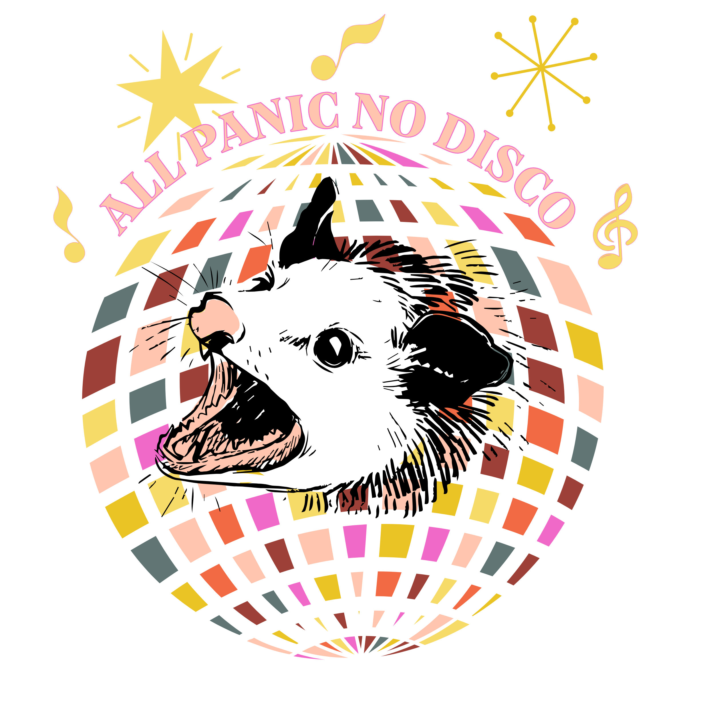 All Panic No Disco, Disco Ball Png, Opanic Party Possum All Panic No ...