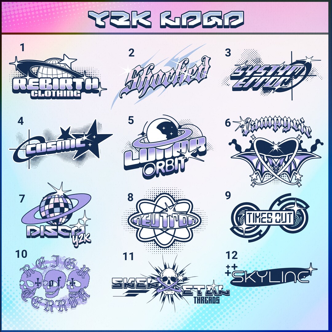 Custom Digital Y2K Logo, 2000s - Etsy