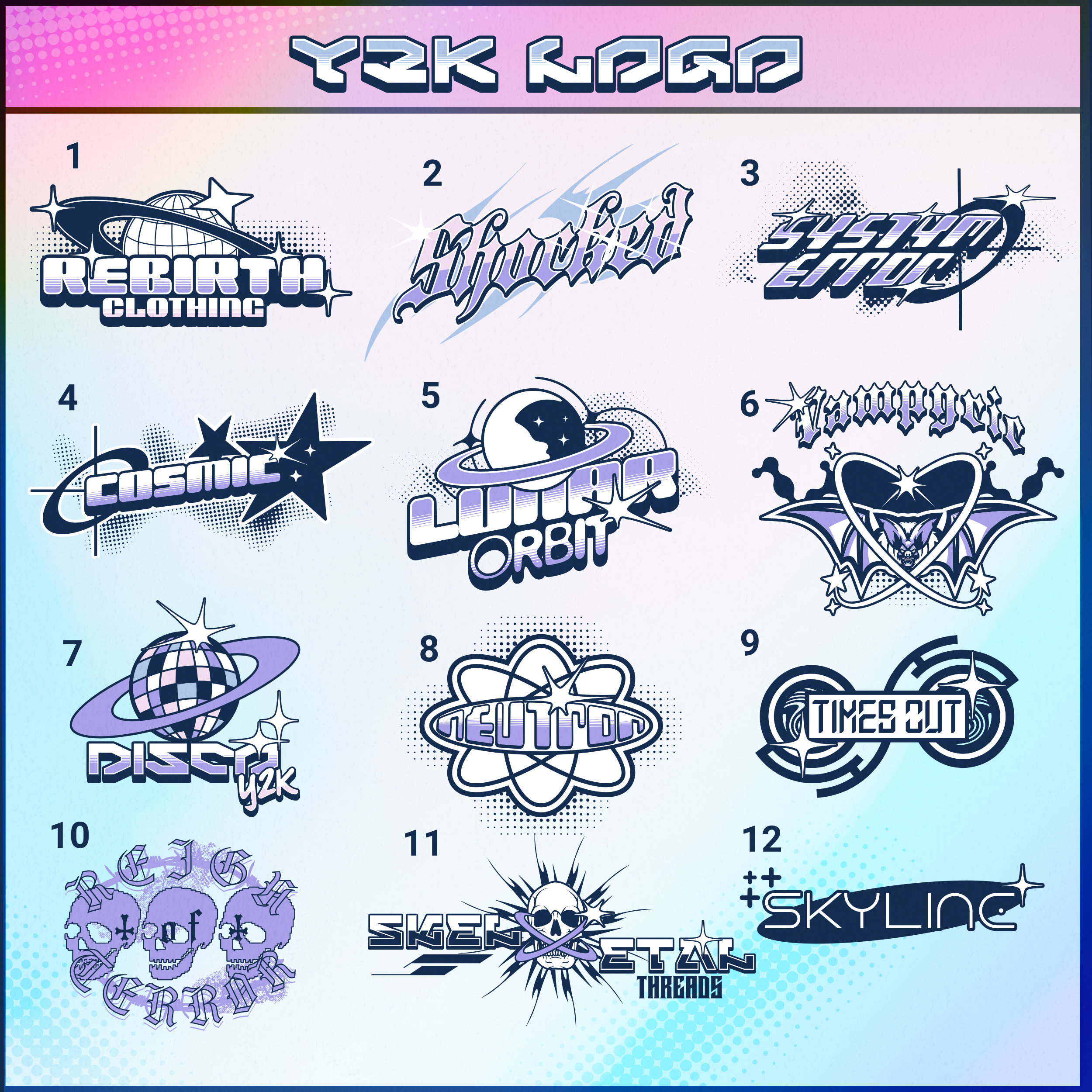 Custom Digital Y2K Logo, 2000s - Etsy