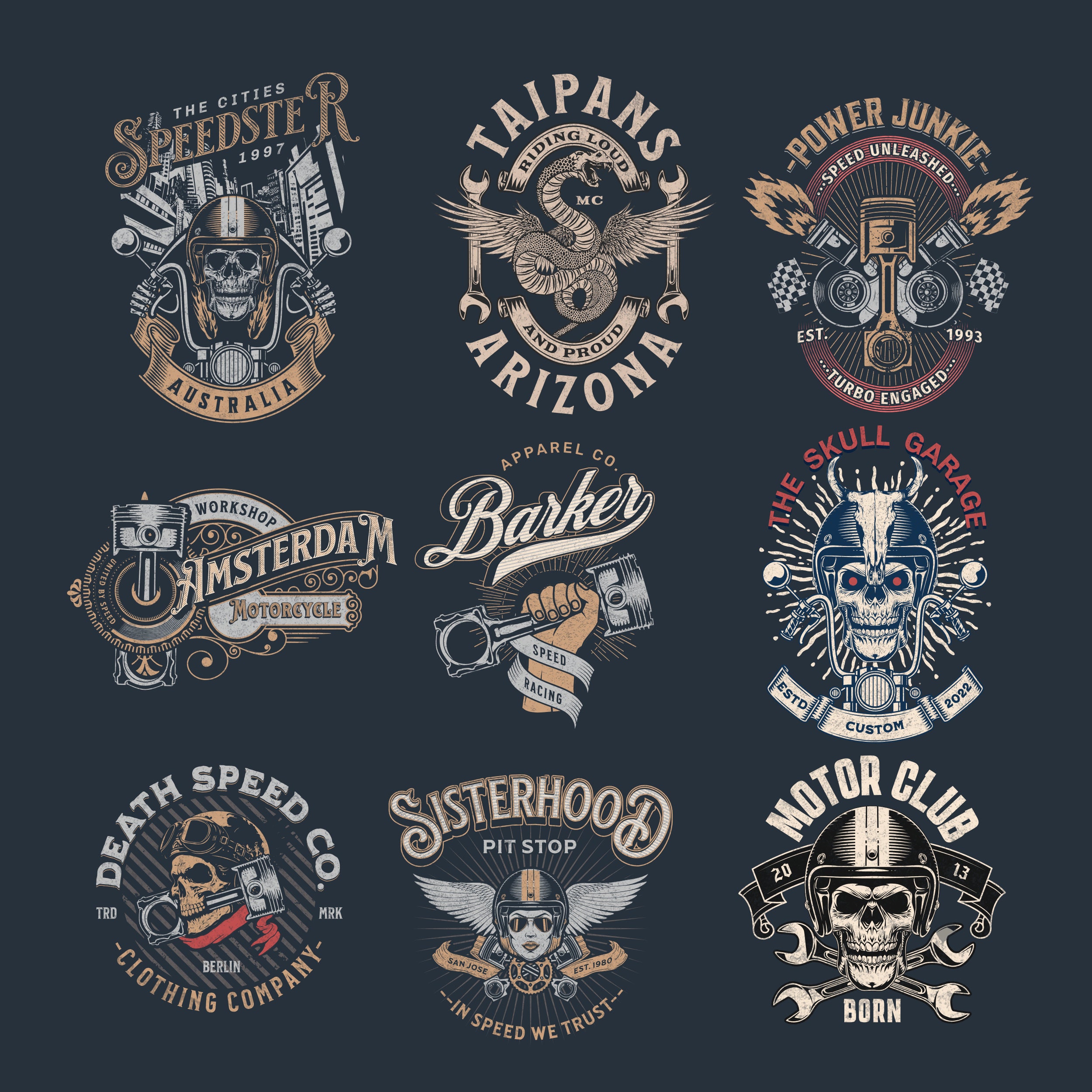Motorcycle Logo Custom - Automotive Logo Vintage - Etsy