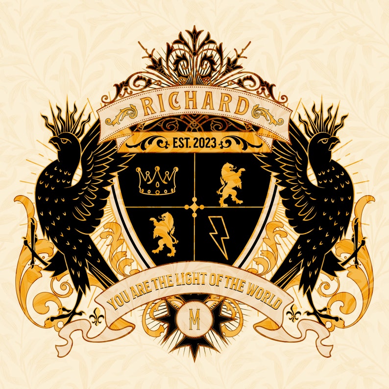 Personalized Family Crests - Retriver Design Coat of Arms, Wedding, New ...