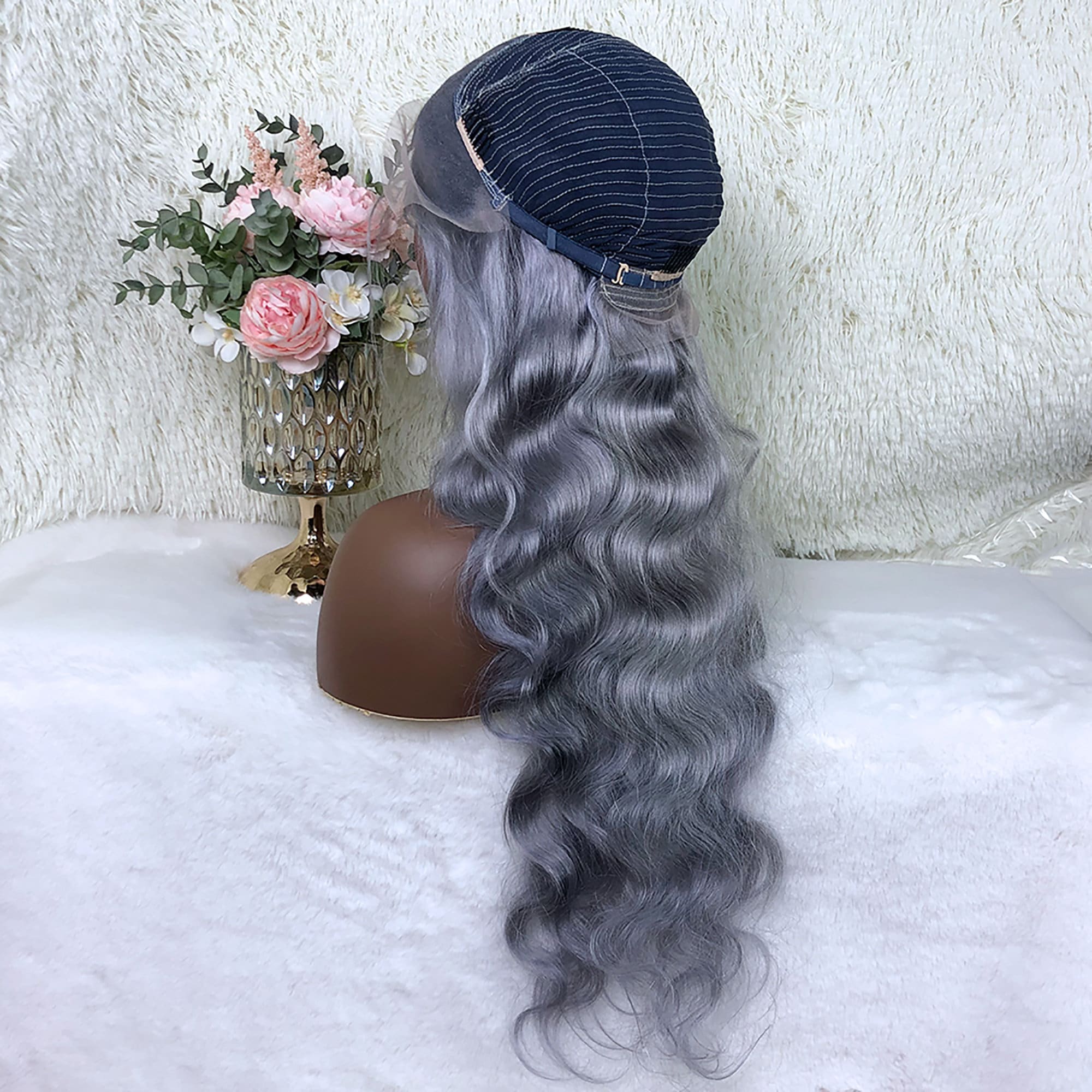 Ready to Ship Siliver Grey/ Silver Long 18 " -30" 100% Human Hair Body ...