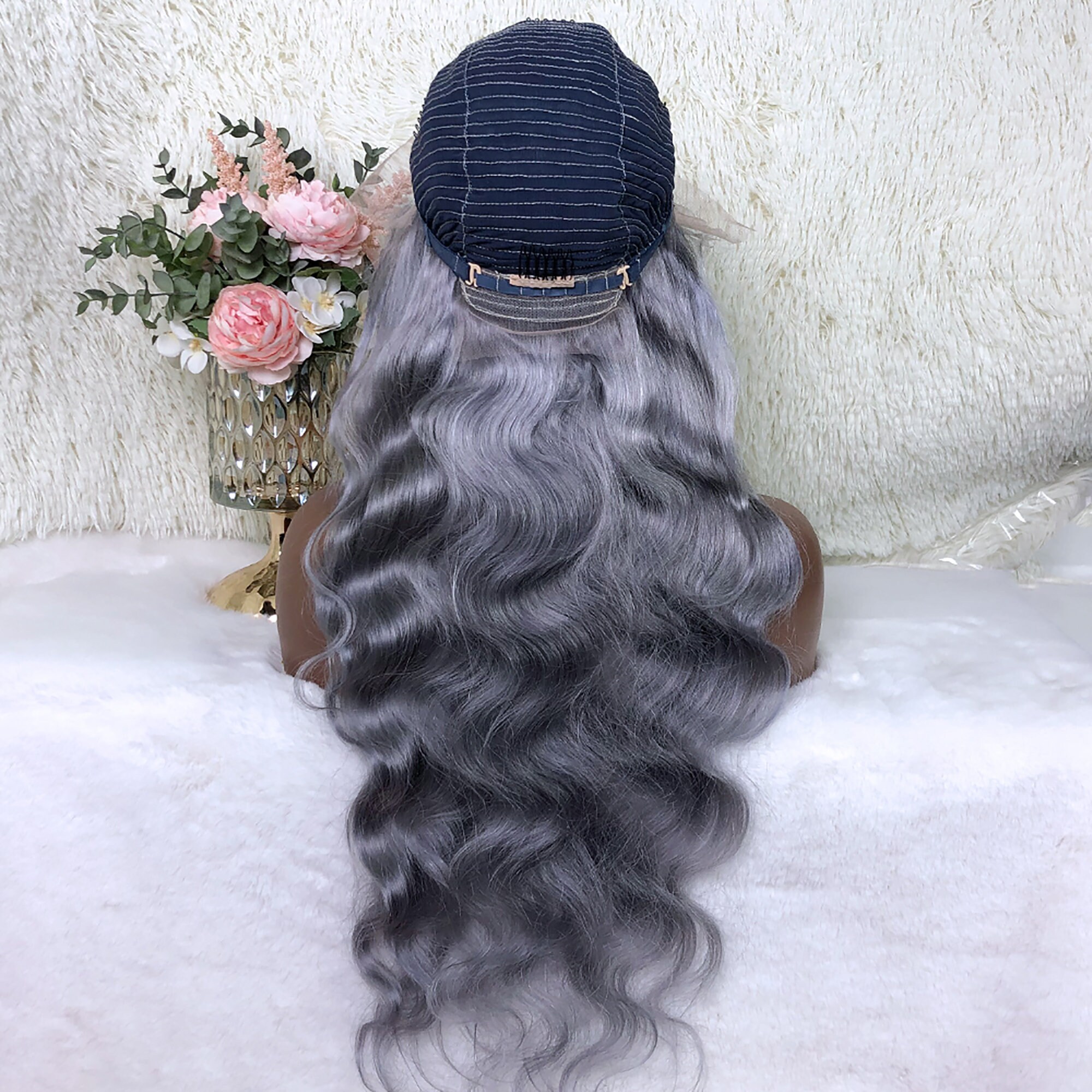 Ready to Ship Siliver Grey/ Silver Long 18 " -30" 100% Human Hair Body ...