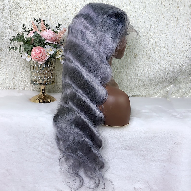 Ready to Ship Siliver Grey/ Silver Long 18 " -30" 100% Human Hair Body ...