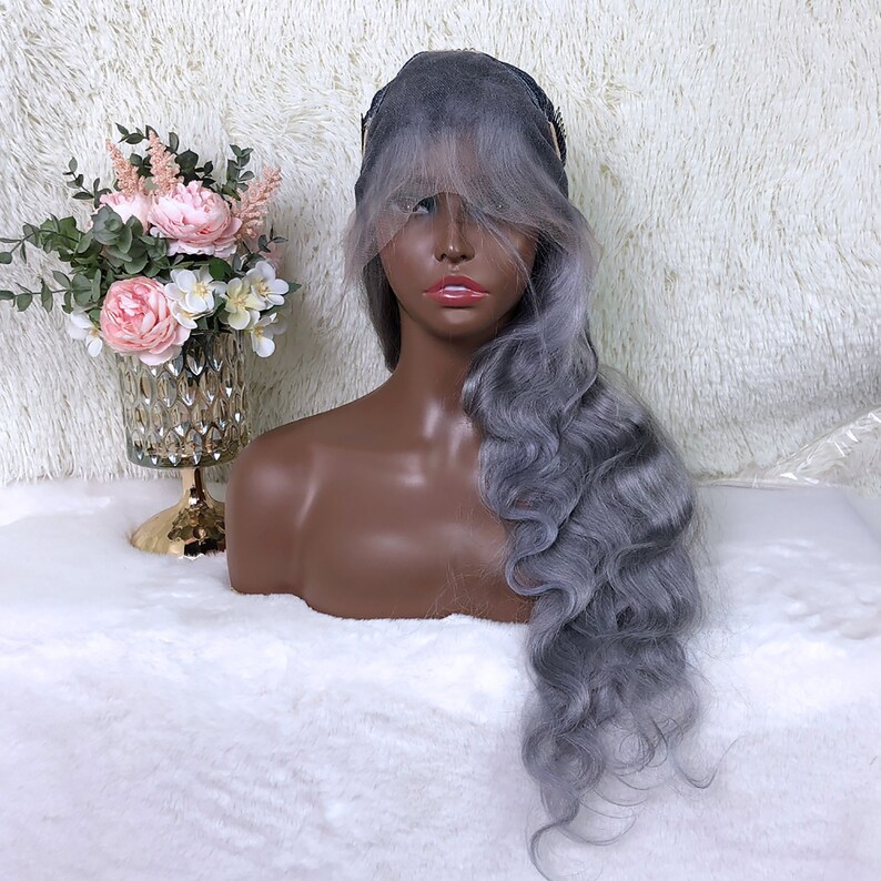 Ready to Ship Siliver Grey/ Silver Long 18 " -30" 100% Human Hair Body ...
