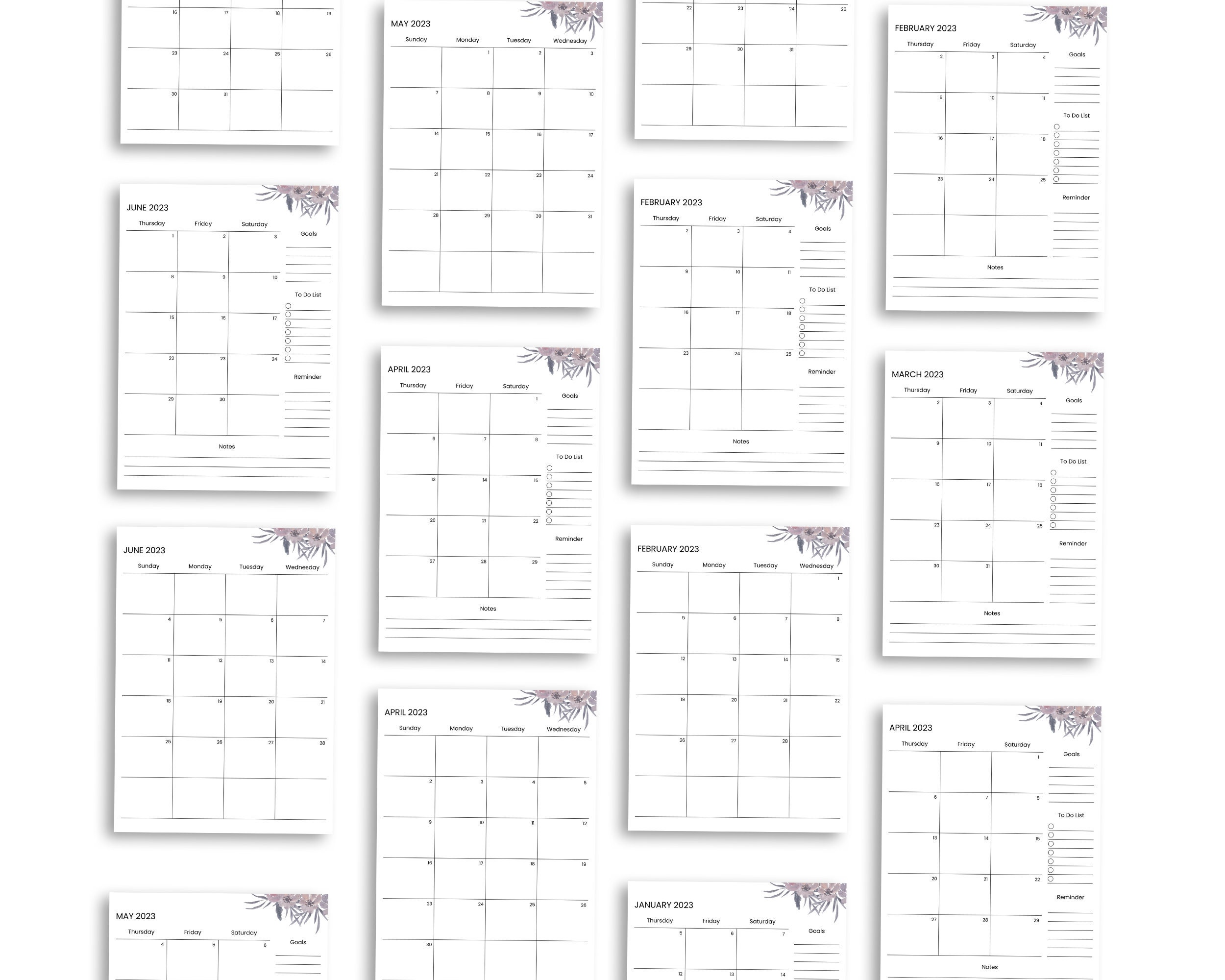 2023 2024 Year Calendar, 2023 2024 Monthly, Weekly and Daily Planner ...