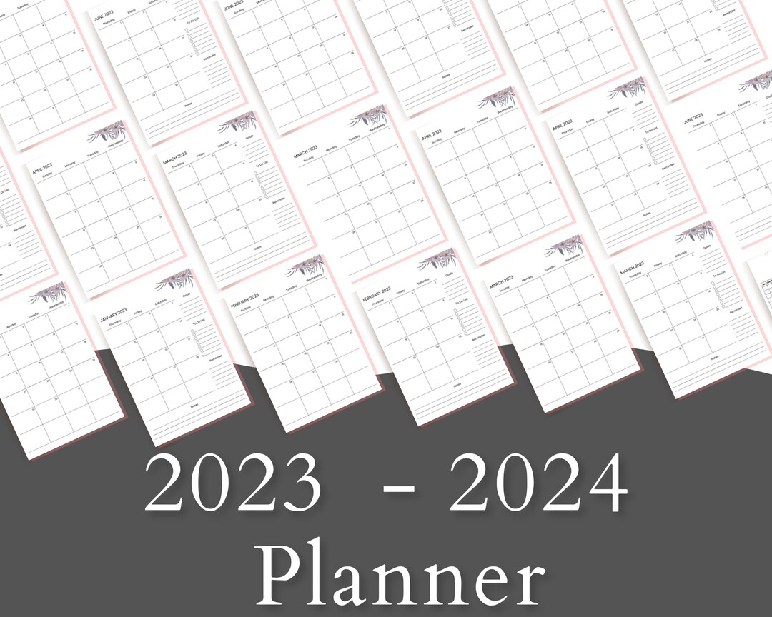 2023 2024 Year Calendar, 2023 2024 Monthly, Weekly and Daily Planner ...
