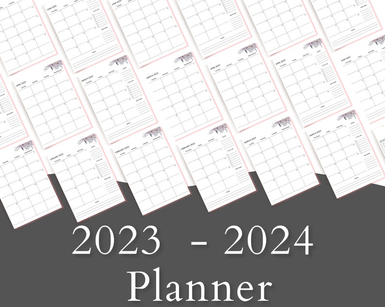 2023 2024 Year Calendar, 2023 2024 Monthly, Weekly and Daily Planner ...