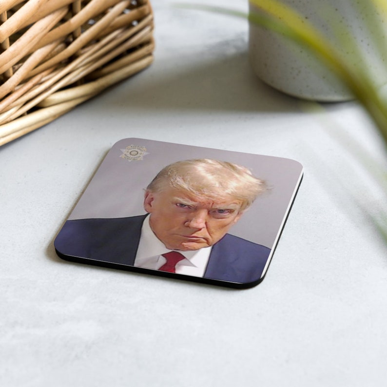 Donald Trump Mugshot Coaster – Cork-back Political Gift - Etsy