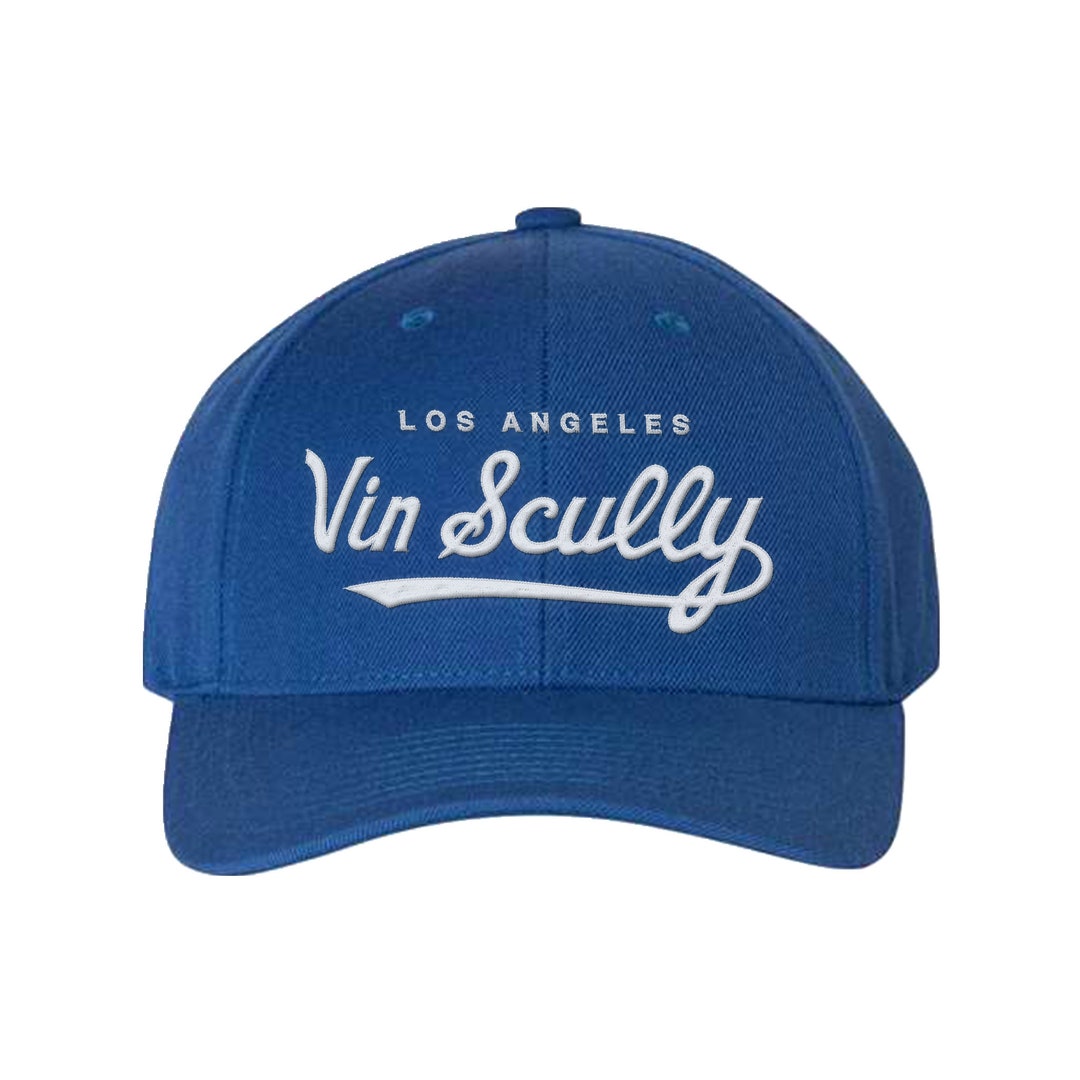 Vin Scully Script Baseball Hat Embroidered LA Dodgers Cap Adjustable ...