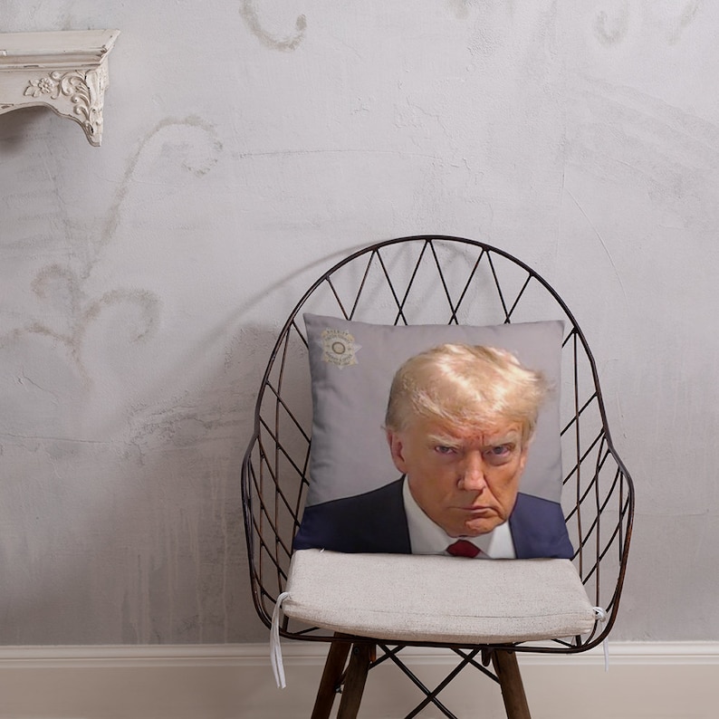 Donald Trump Mugshot Pillow 18x18 Double-sided Cushion Unique Political ...
