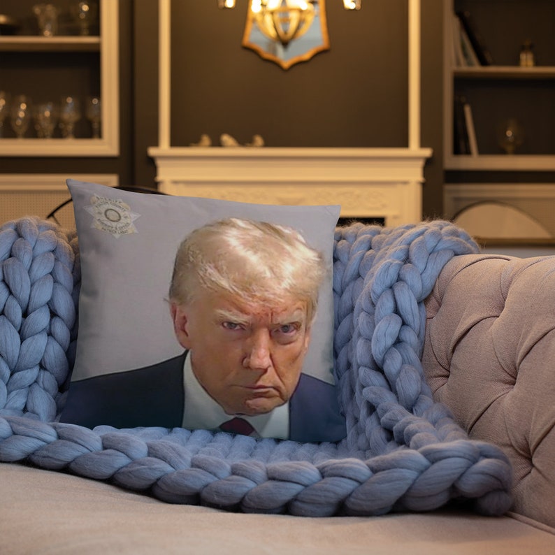Donald Trump Mugshot Pillow 18x18 Double-sided Cushion Unique Political ...