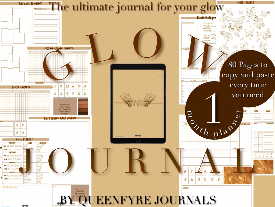 THE GLOW JOURNAL, Planner for Growing, 1 Month Planner, Copy-paste When ...