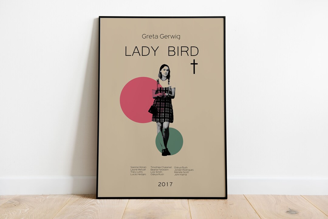 Lady Bird Poster Minimal Film Poster Collage Art Lady Bird Wall Art ...