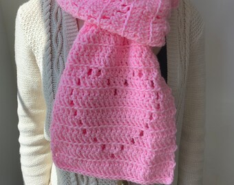 Crochet Pattern Scarf Heart Valentine Child Adult Pink Heart PDF - Etsy