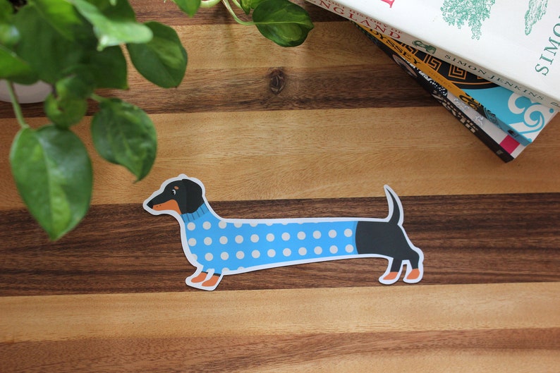 Dachshund Puppy Themed Double Sided Plastic Frosted Bookmark Durable ...