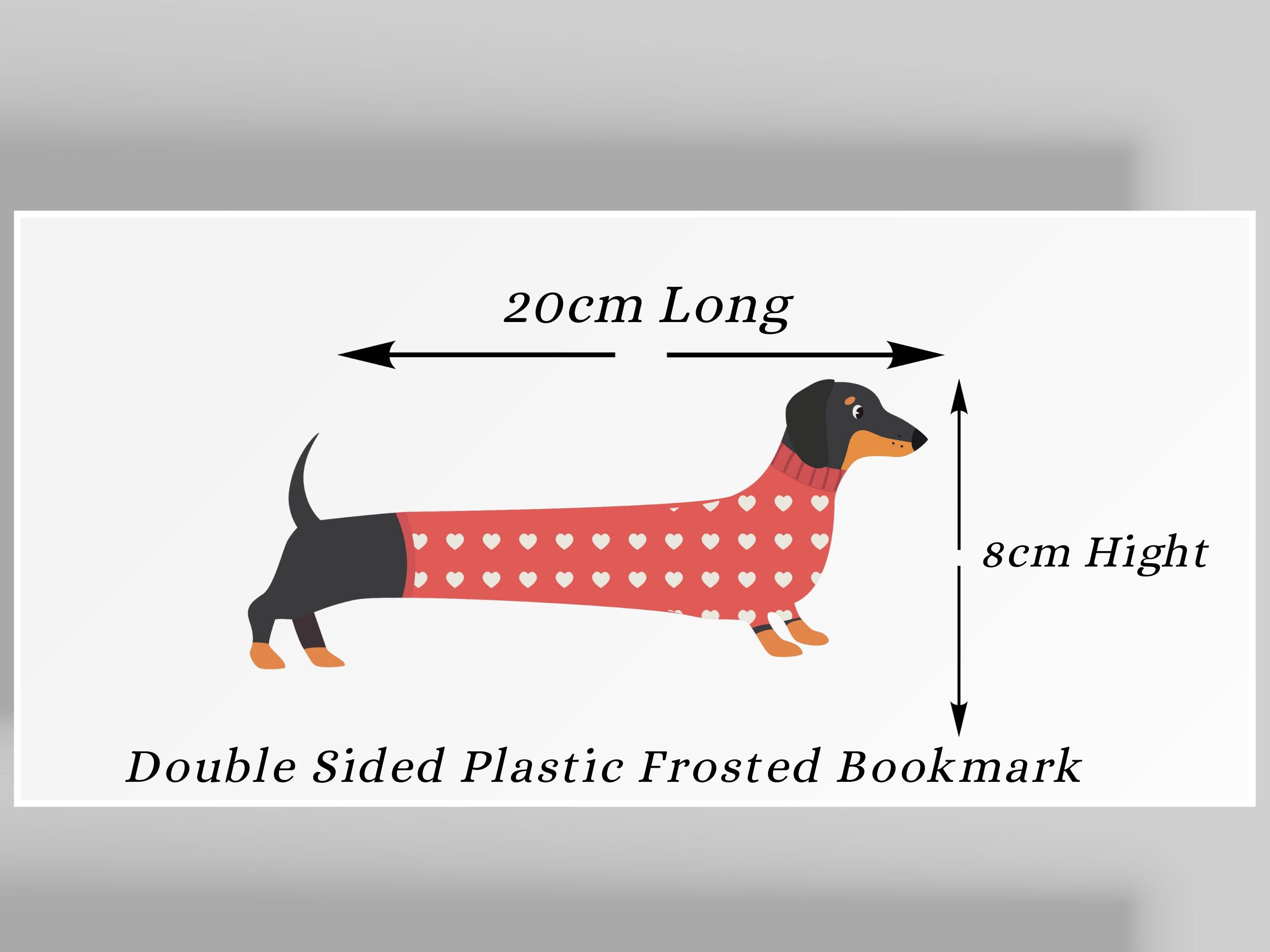 Dachshund Puppy Themed Double Sided Plastic Frosted Bookmark Durable ...