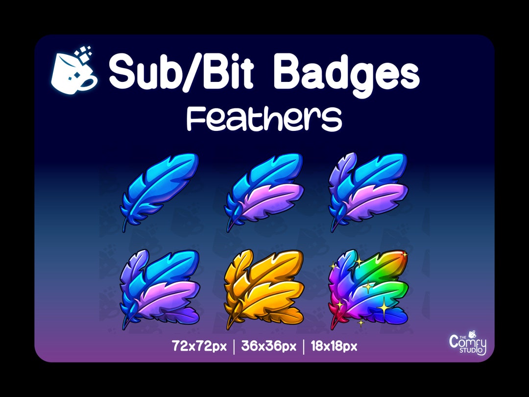 Feather Twitch Sub/bit Badges - Etsy
