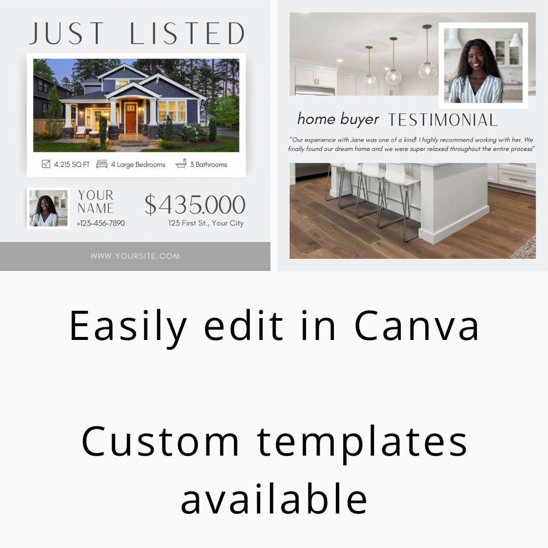 Marketing Templates for Realtors Canva Real Estate - Etsy