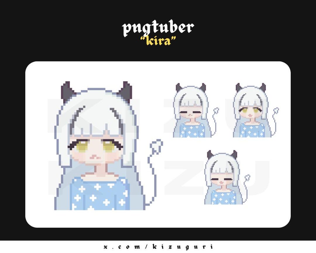 Original Kawaii Chibi Pixel Art Pngtuber "kira" for Veadotube Mini ...
