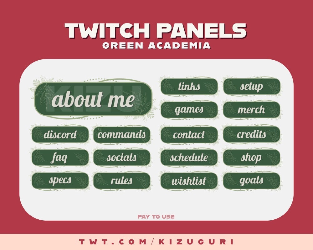 40 Aesthetic Green Plant/tree/leaf Panels - Twitch, Discord, Etc. - Etsy