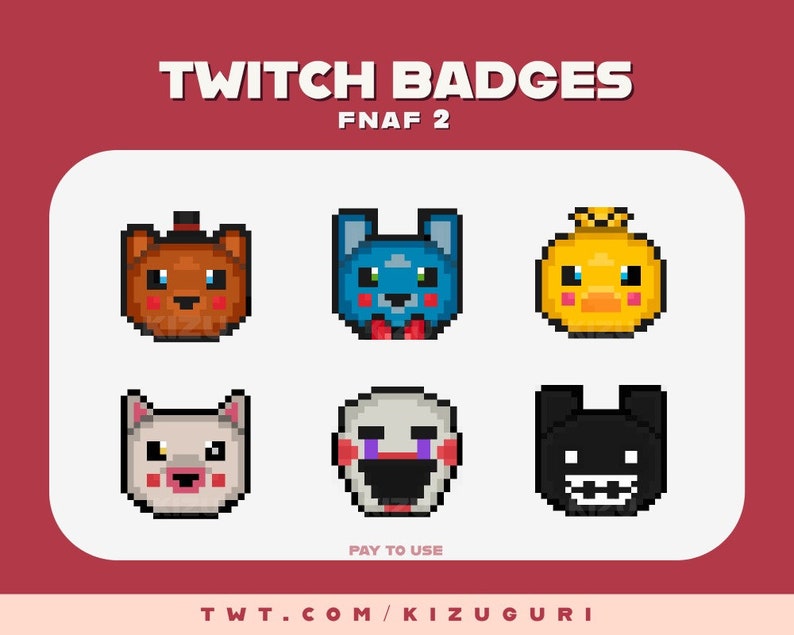 Five Nights at Freddy's 2 Pixel Art - Sub/bit Badges for Twitch ...