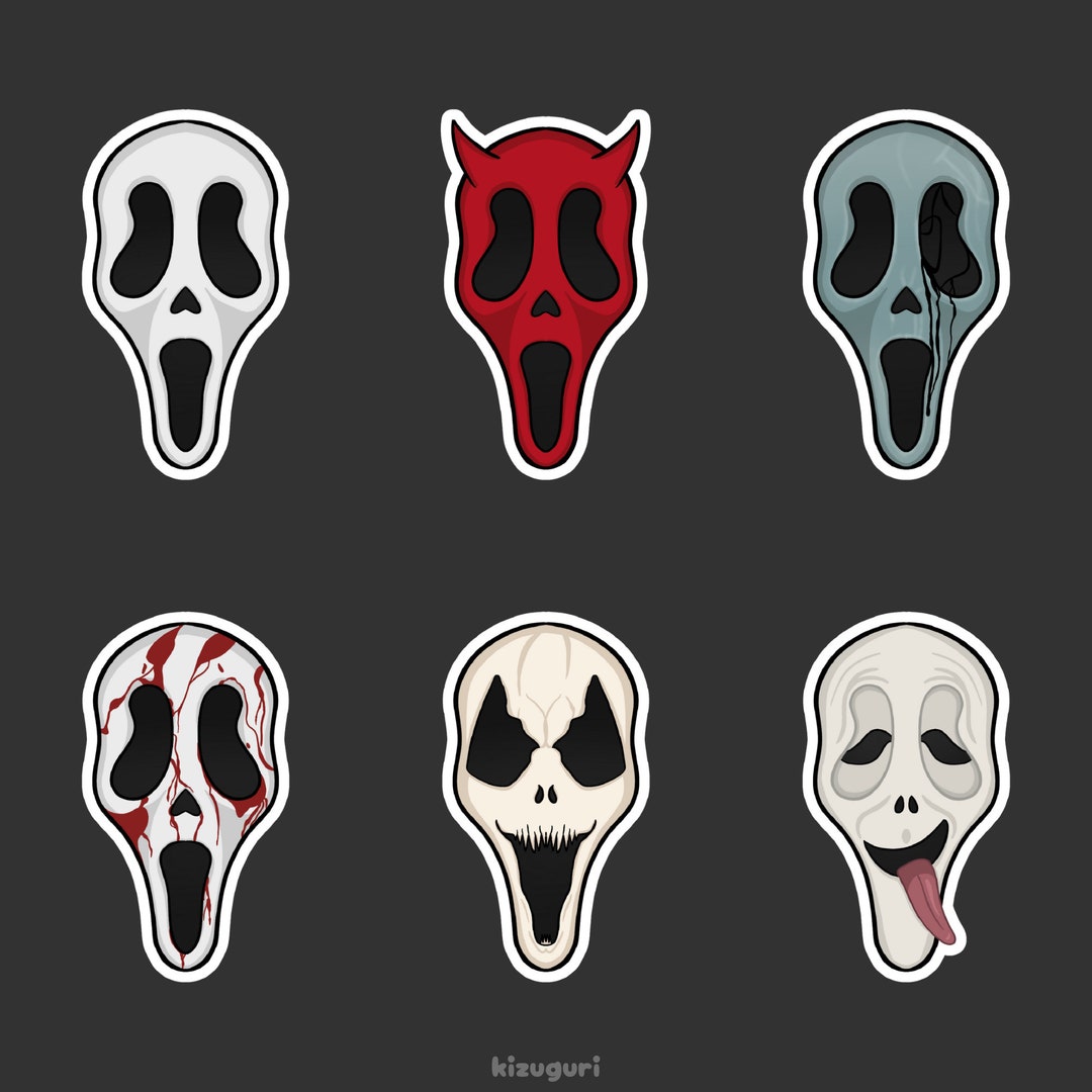 6pcs Spooky Ghostface Masks Sticker Pack - Etsy